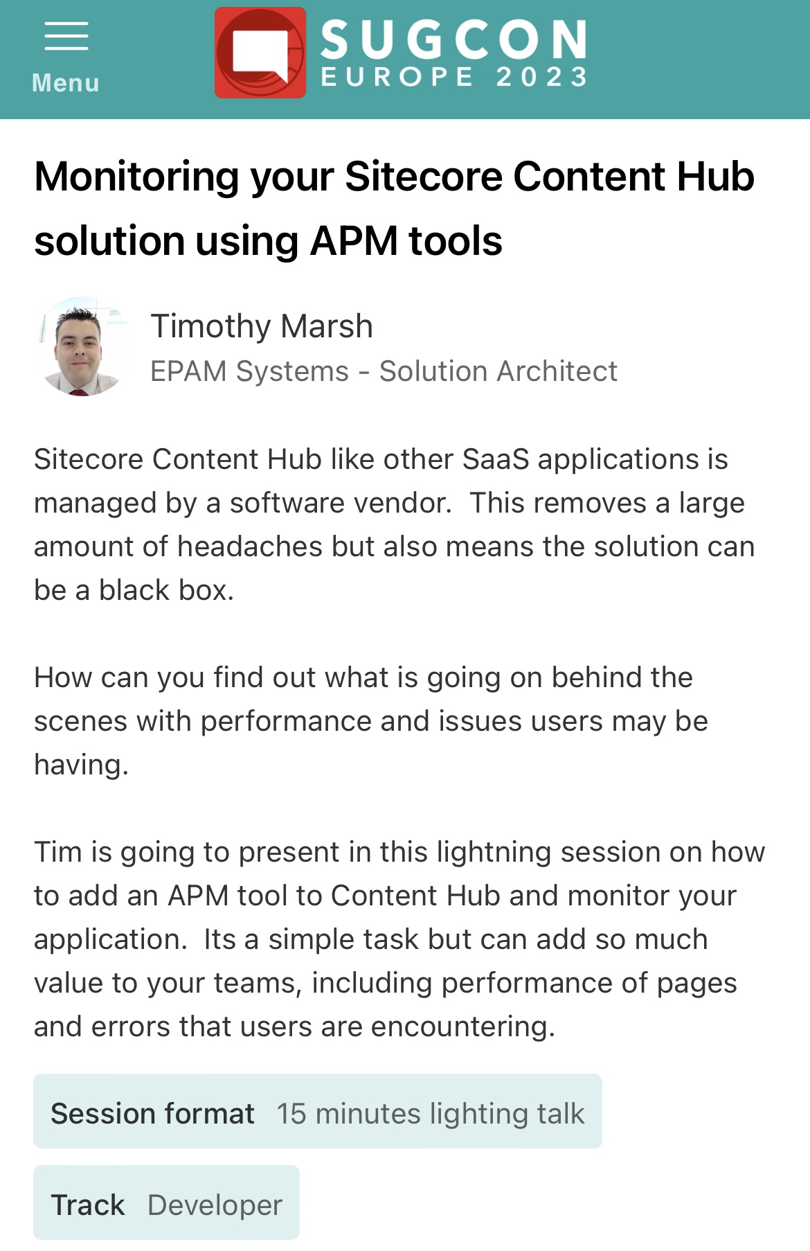 Sitecore Sugcon – APM tools presentation – Tim's Blog